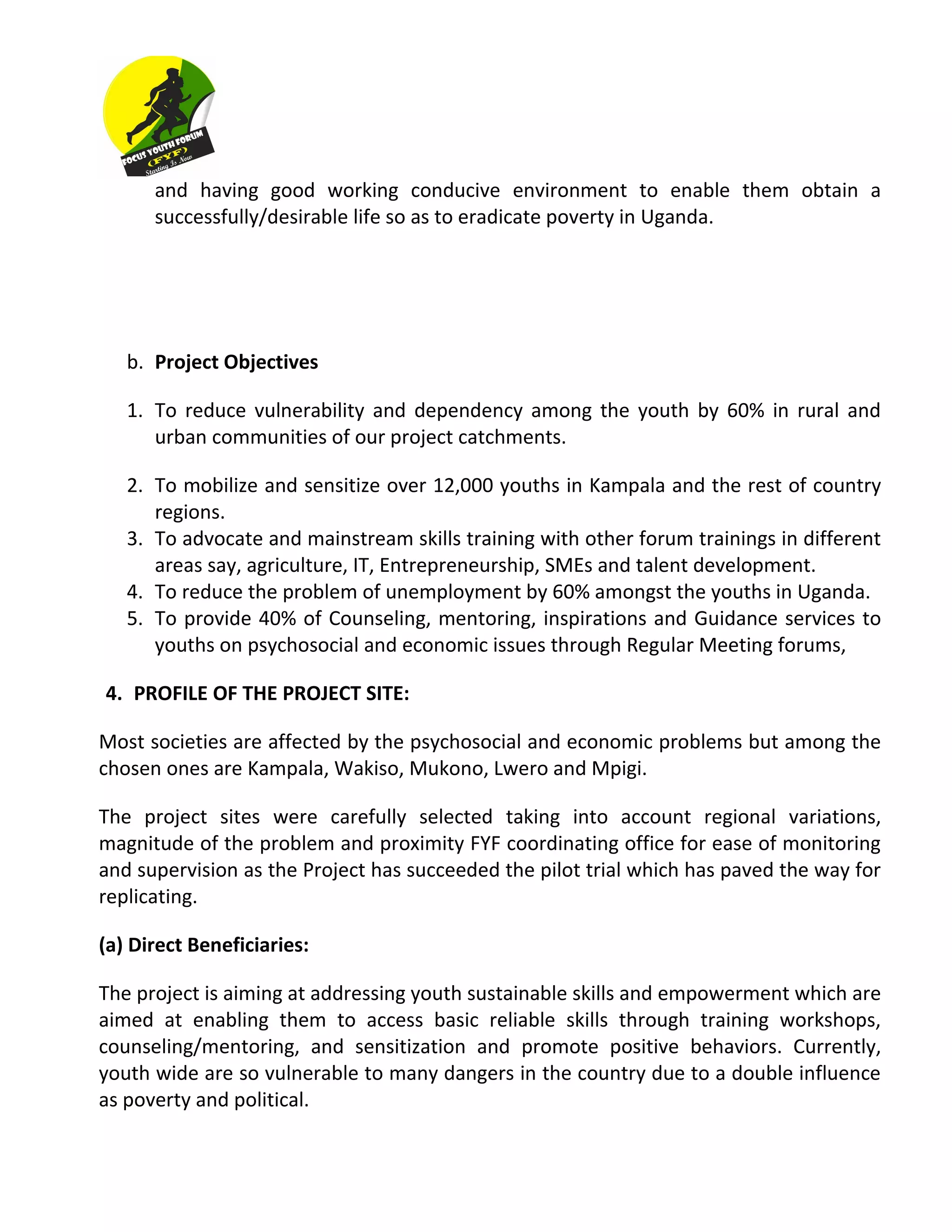 Proposal for Youth Skills training and Empowerement Programs OPEN | DOC