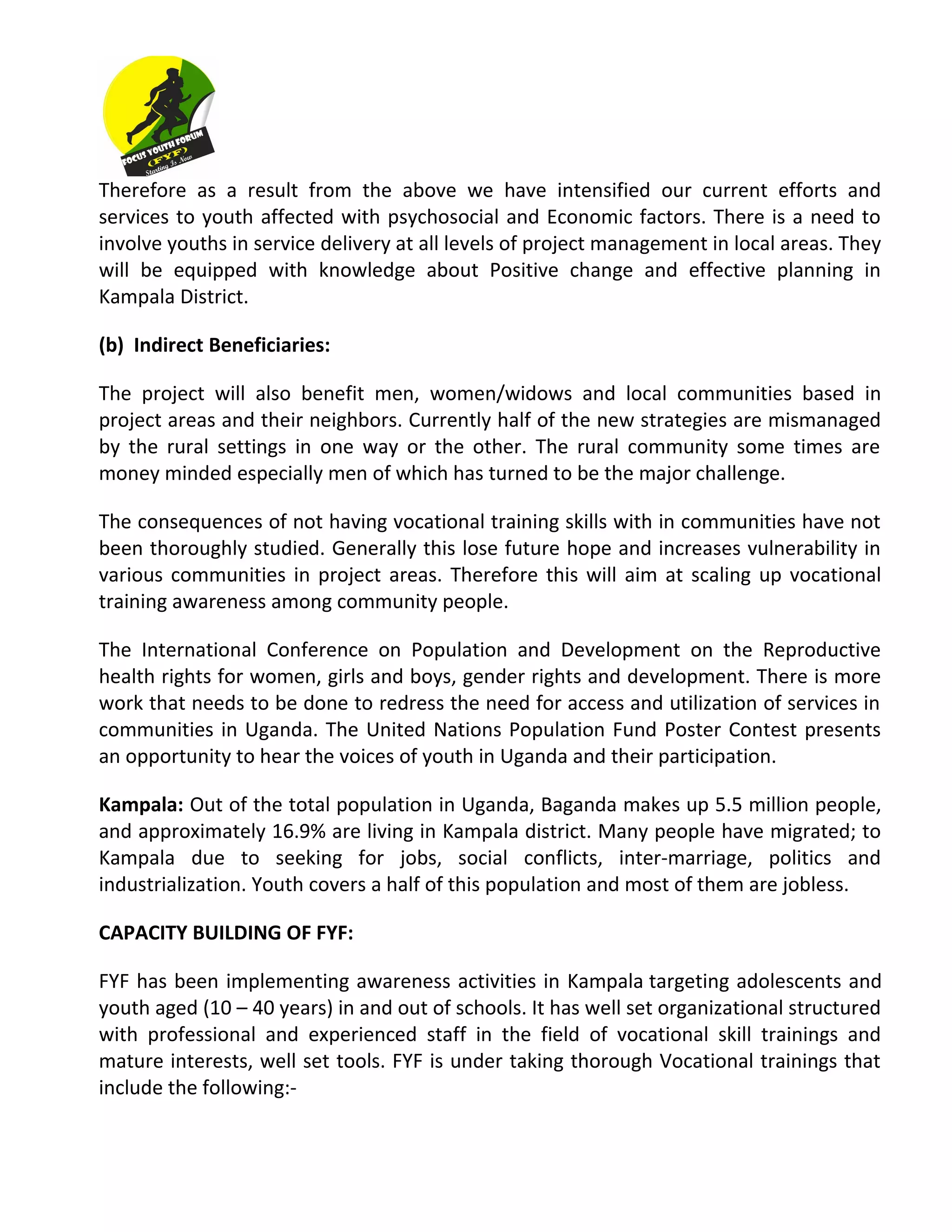 Proposal for Youth Skills training and Empowerement Programs OPEN | DOC