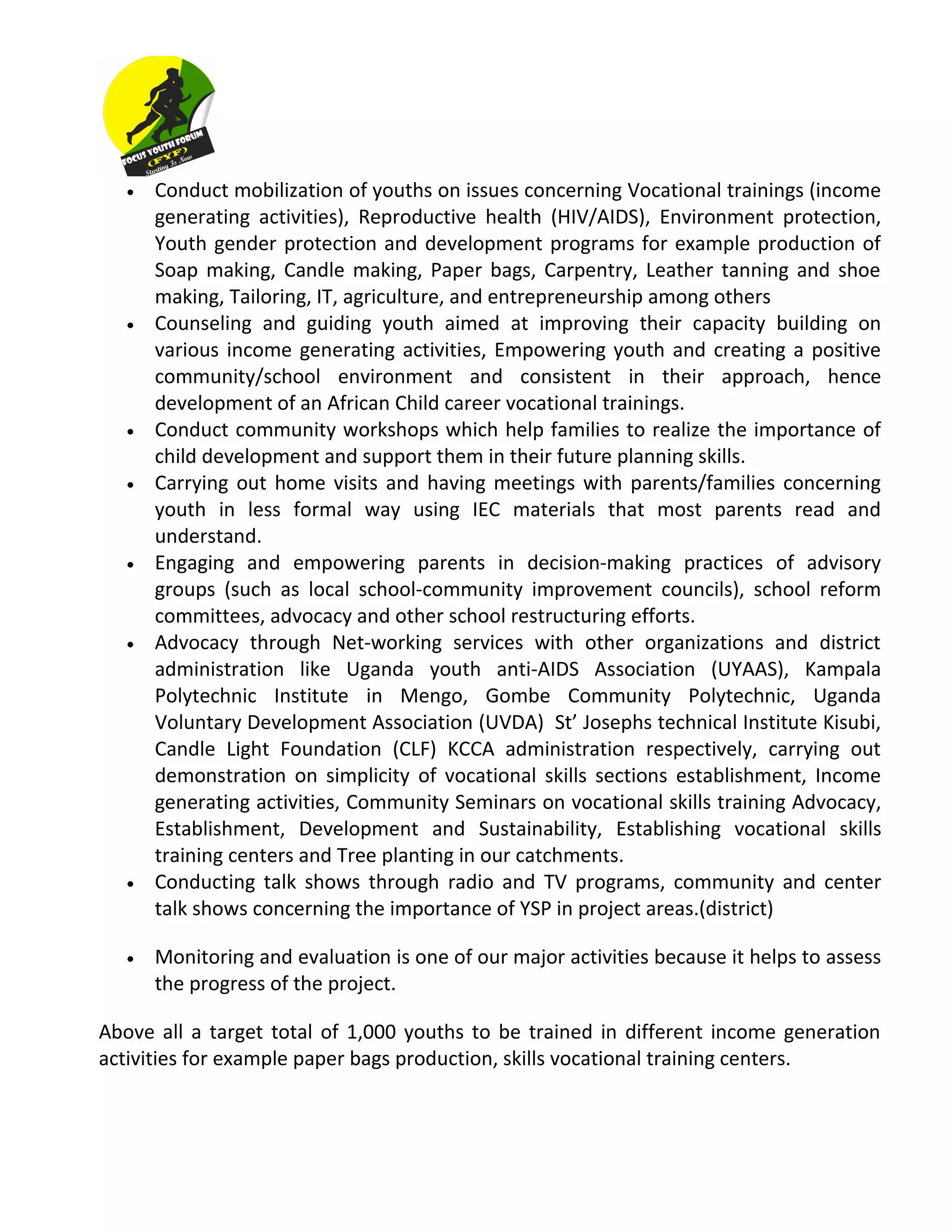 Proposal for Youth Skills training and Empowerement Programs OPEN | DOC