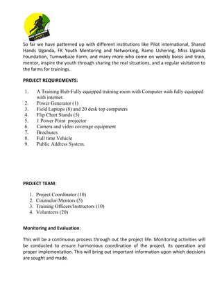 Proposal for Youth Skills training and Empowerement Programs OPEN | DOC