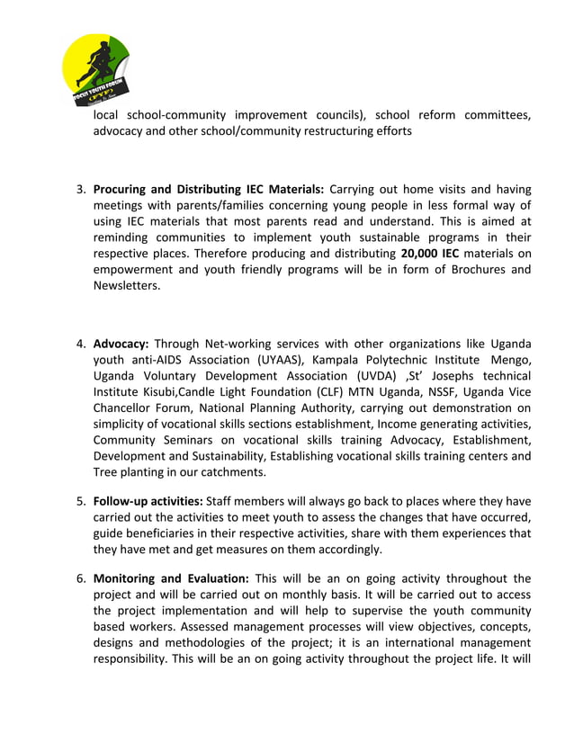 Proposal for Youth Skills training and Empowerement Programs OPEN | DOC