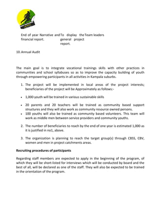 Proposal for Youth Skills training and Empowerement Programs OPEN | DOC