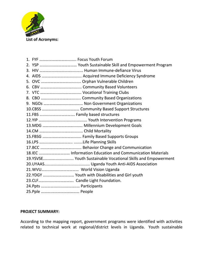 Proposal for Youth Skills training and Empowerement Programs OPEN | DOC