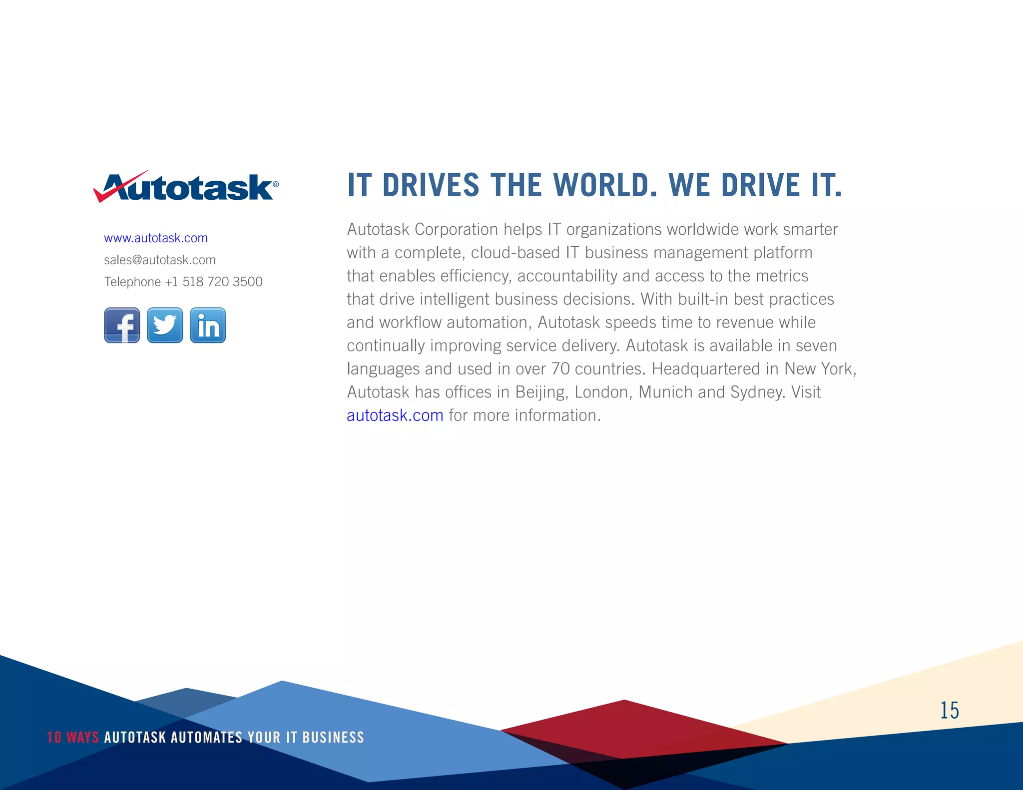10 Ways Autotask Automates | PPT