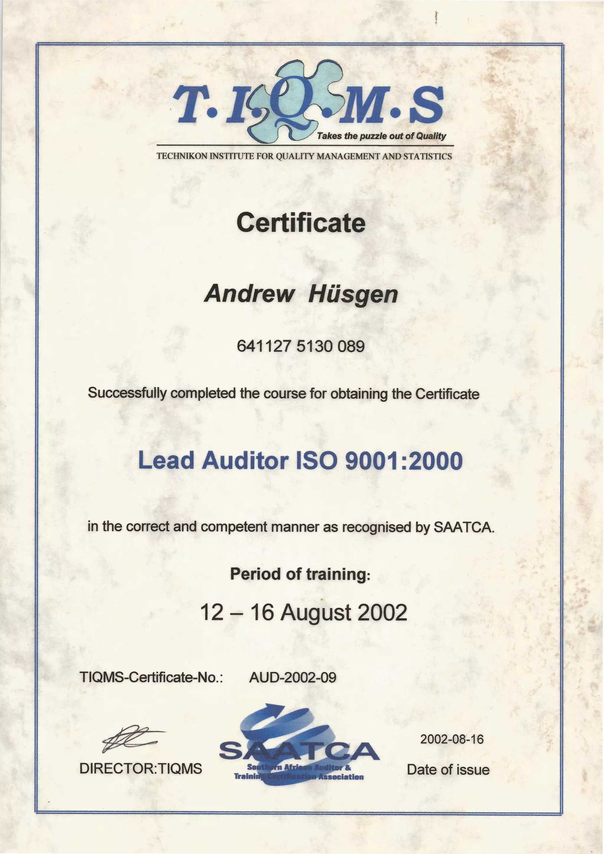 SAATCA Lead Auditor ISO 9001 | PDF