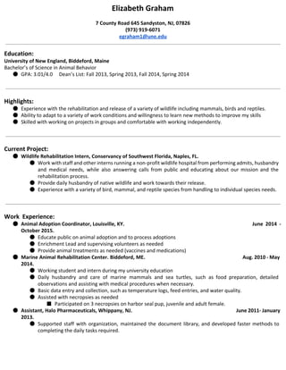 Elizabeth Grahams Resume | PDF