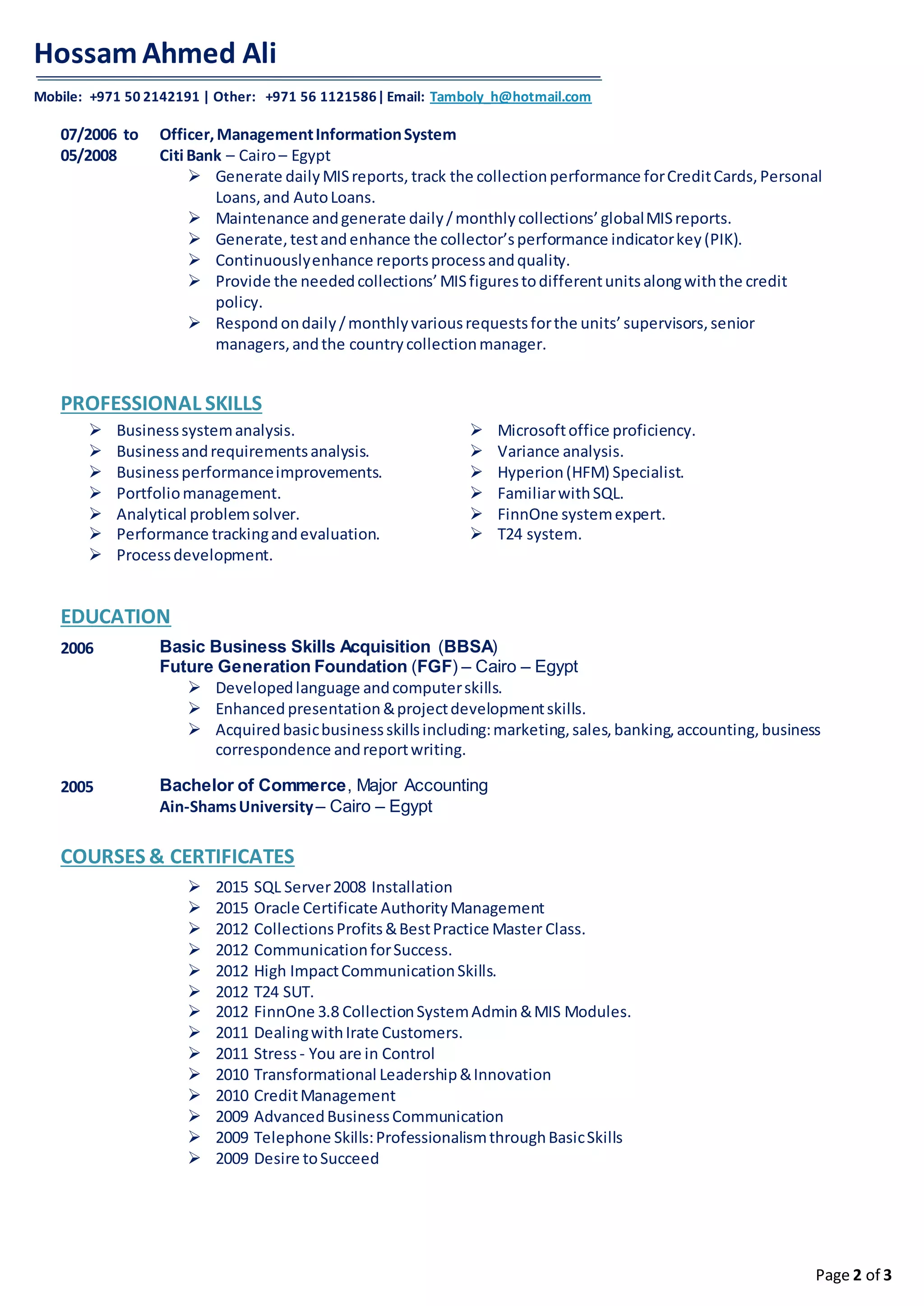 Hossam CV | DOCX