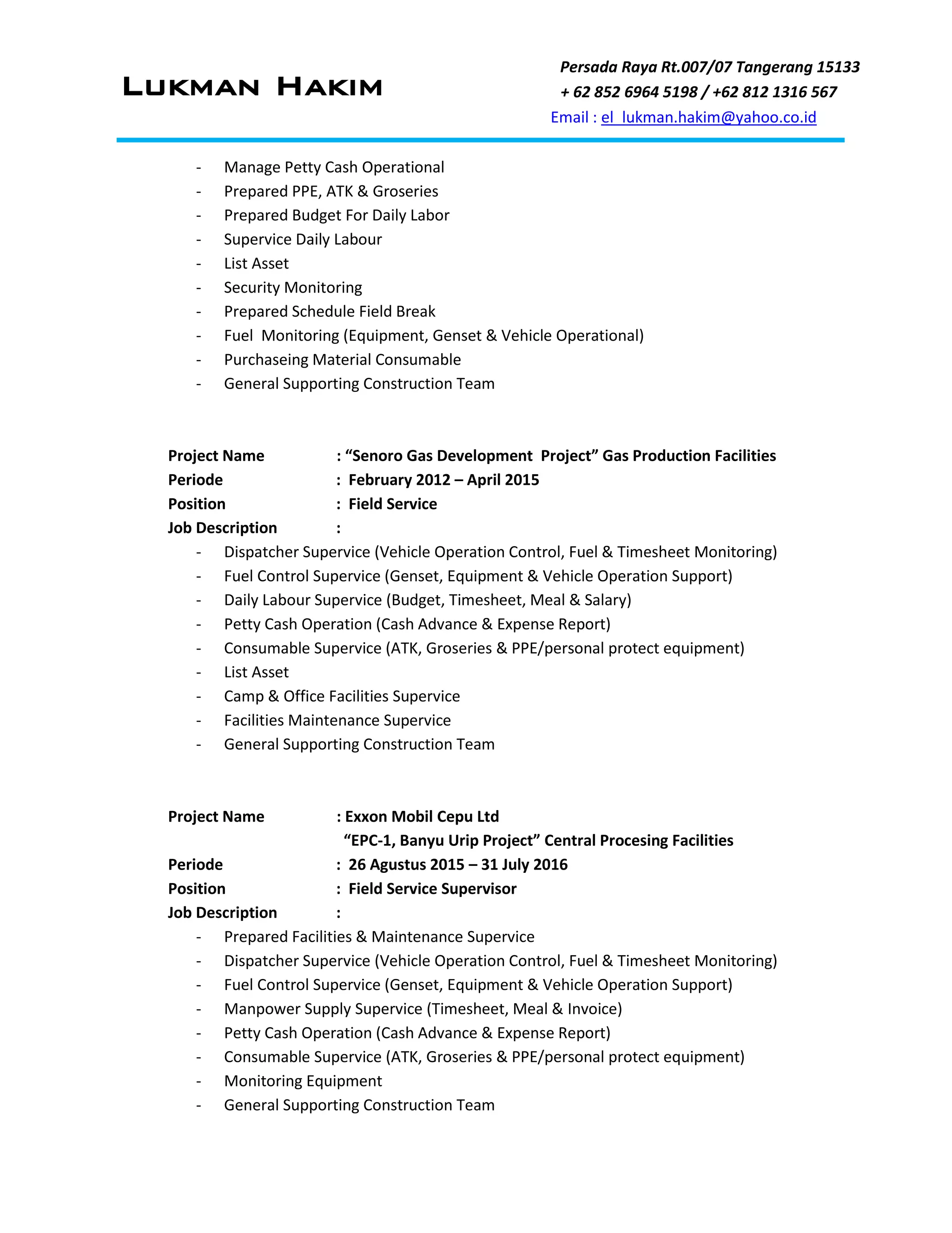 CV Lukman Hakim | PDF