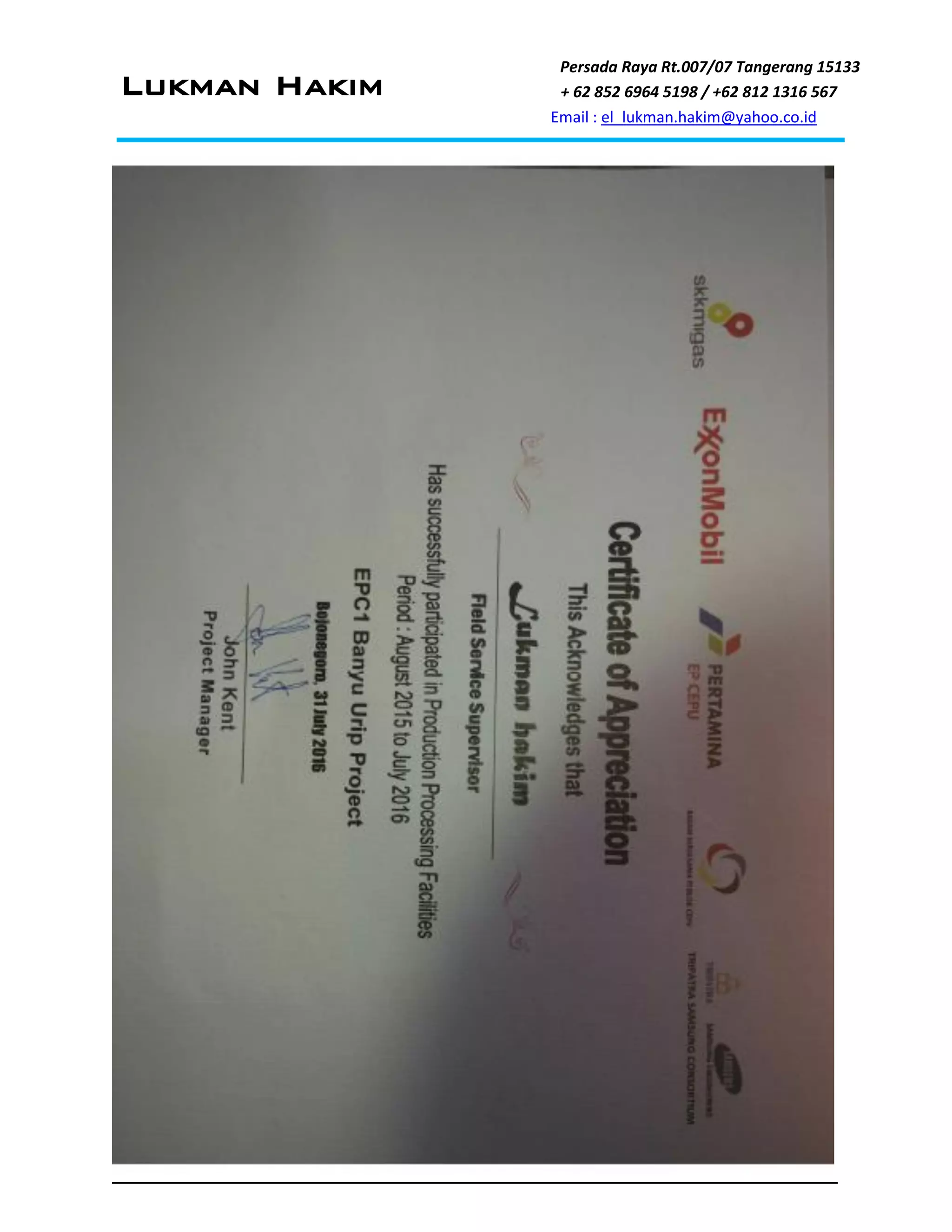 CV Lukman Hakim | PDF