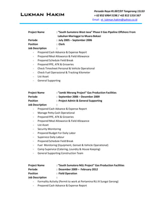 CV Lukman Hakim | PDF