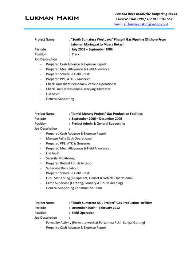 CV Lukman Hakim | PDF