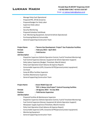 CV Lukman Hakim | PDF
