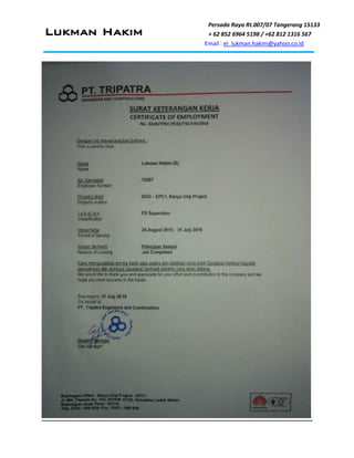CV Lukman Hakim | PDF