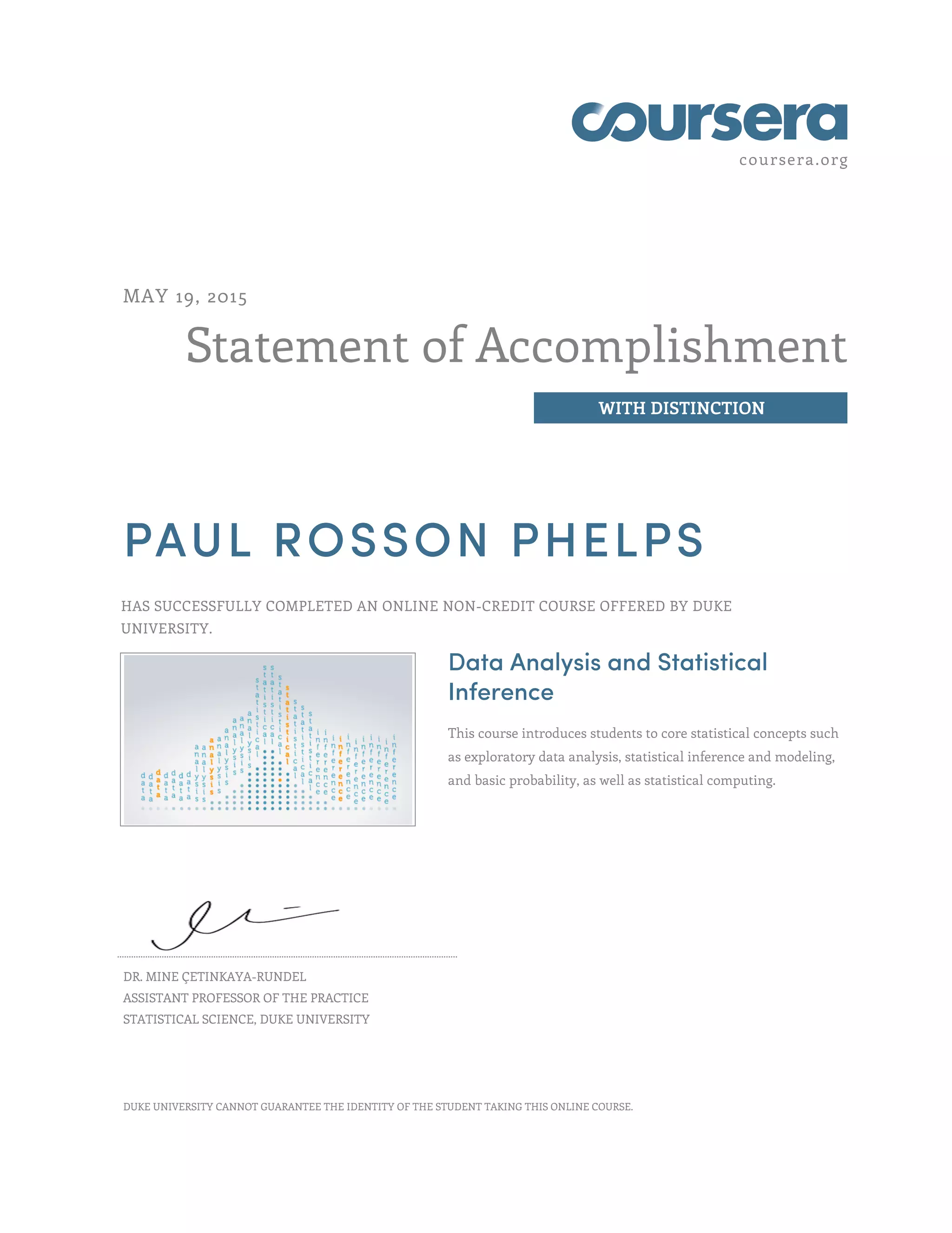 Coursera statistics 2015 | PDF
