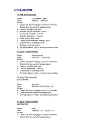 Richard Agung Sigiro CV | PDF