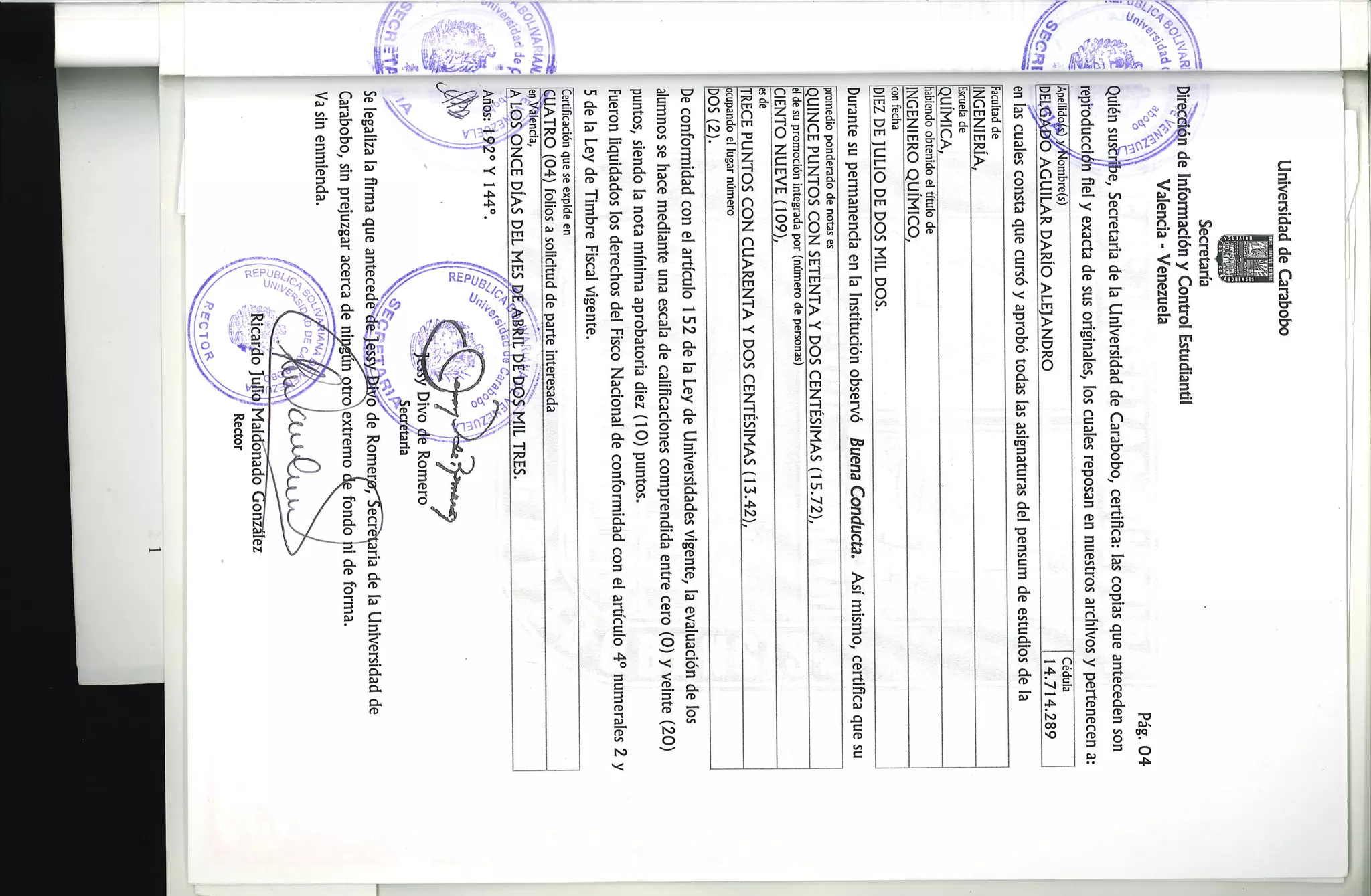 Bachelor Chem Eng Certificate UC Transcripts 1 | PDF
