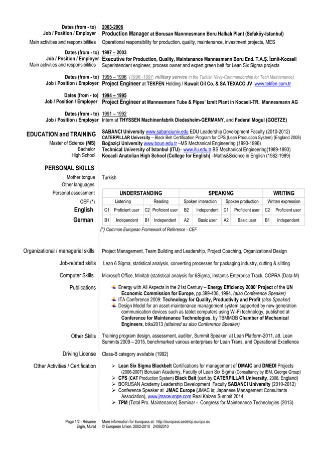 CV Murat Ergin ENG 2016_. | PDF