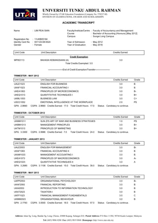 Bachelor of Accounting's Result | PDF