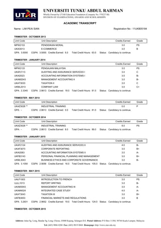 Bachelor of Accounting's Result | PDF