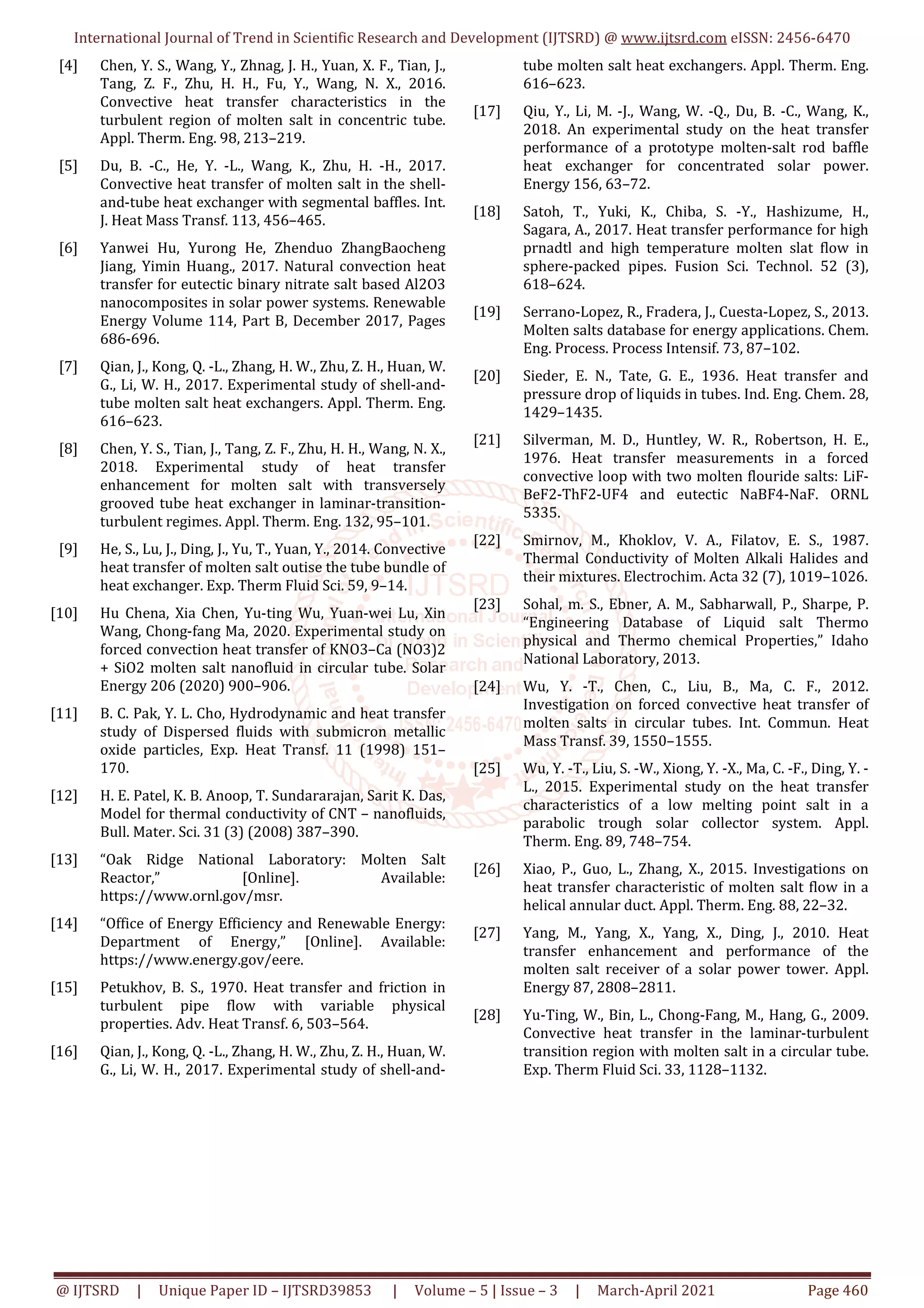 CFD Analysis on Forced Convection Heat Transfer of KNO3–Ca NO3 2 TiO2 ...