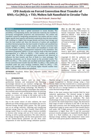 CFD Analysis on Forced Convection Heat Transfer of KNO3–Ca NO3 2 TiO2 Molten Salt Nanofluid in ...