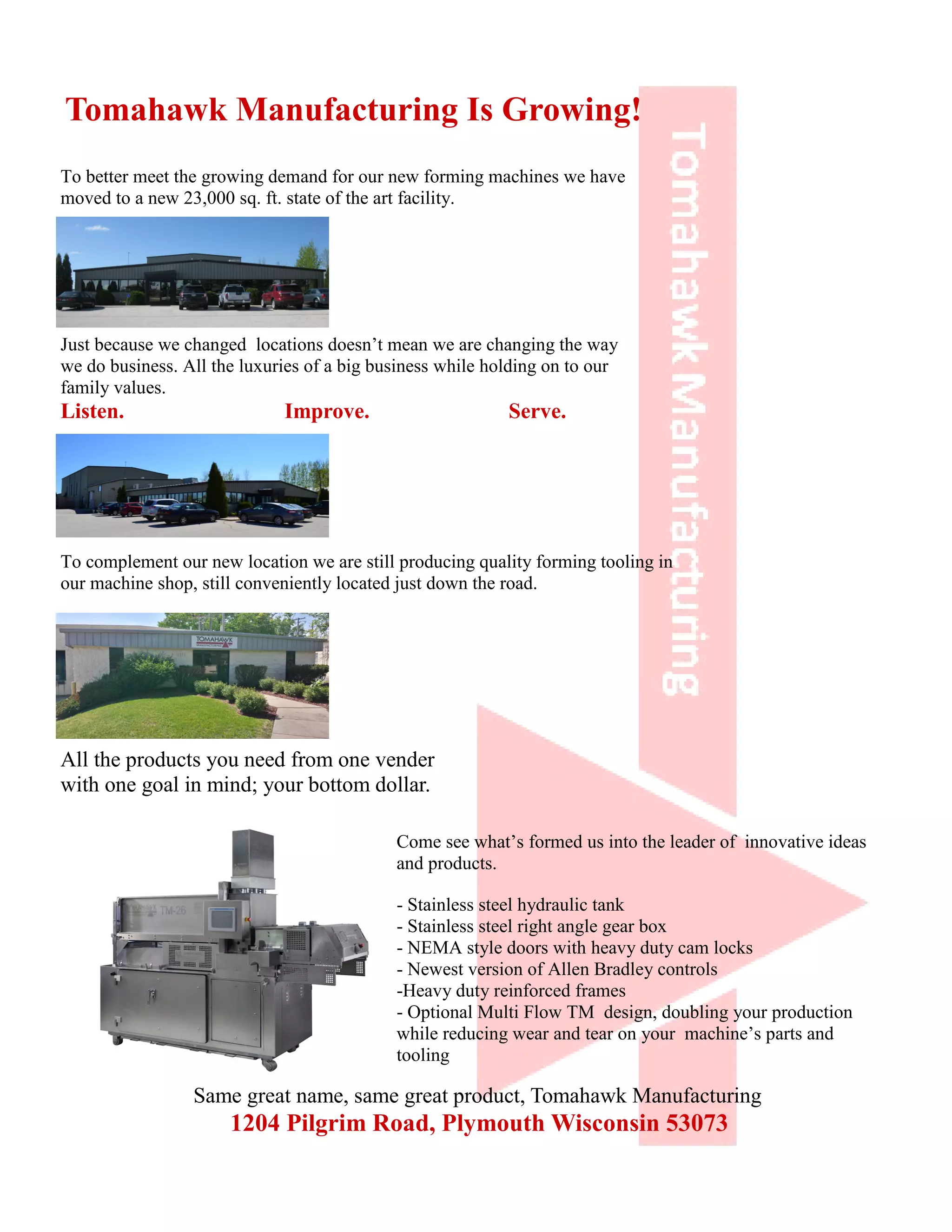 Tomahawk Manufacturing Catalog with 19 pic.and no pricing | PDF