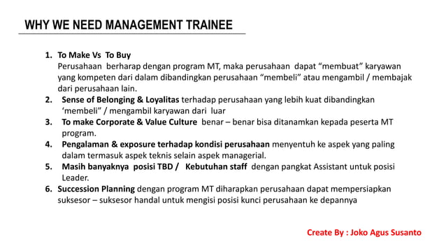 MANAGEMENT TRAINEE - PLANTATION INDUSTRY | PDF