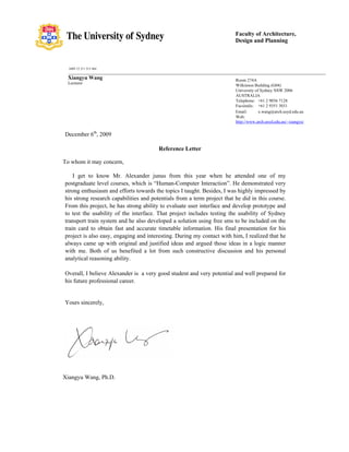 Alexrecommendationletter | PDF