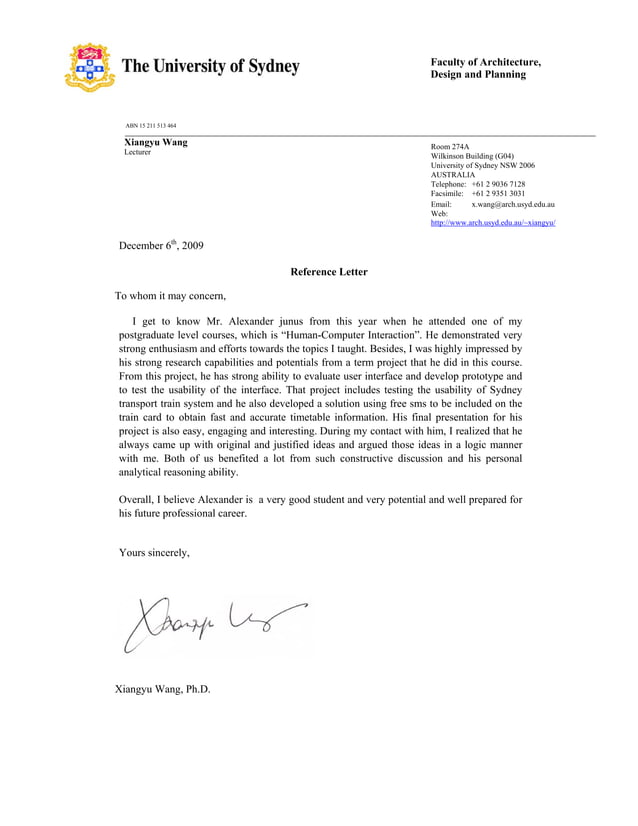 Alexrecommendationletter | PDF