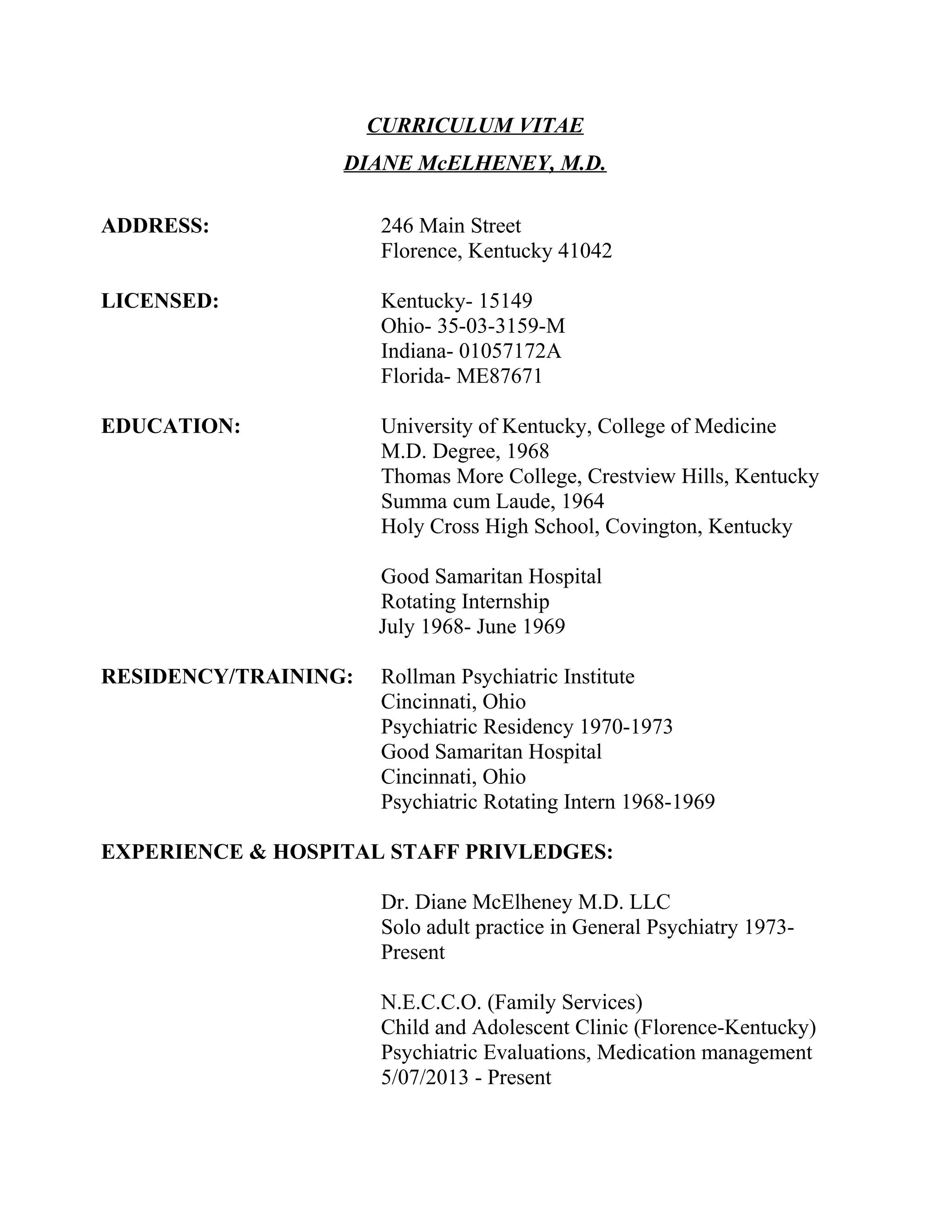DIANE MCELHENEY-RESUME | DOC