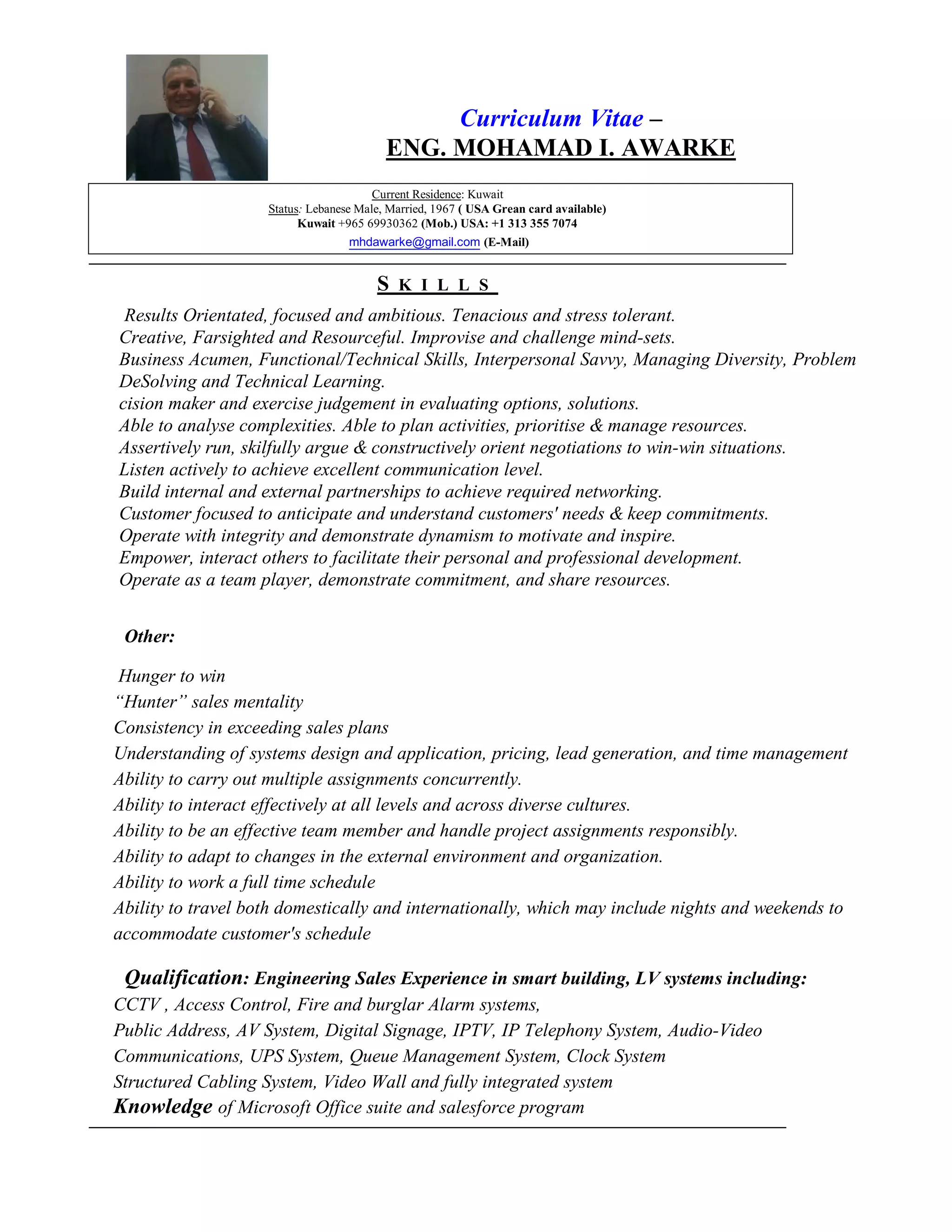 MHD Awarke CV-July-2016 | PDF