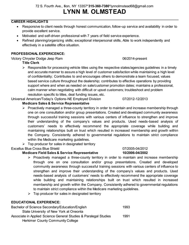 Olmstead Resume-General | PDF