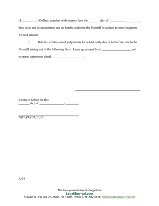 Affidavit-for-Confession-of-Judgment | PDF