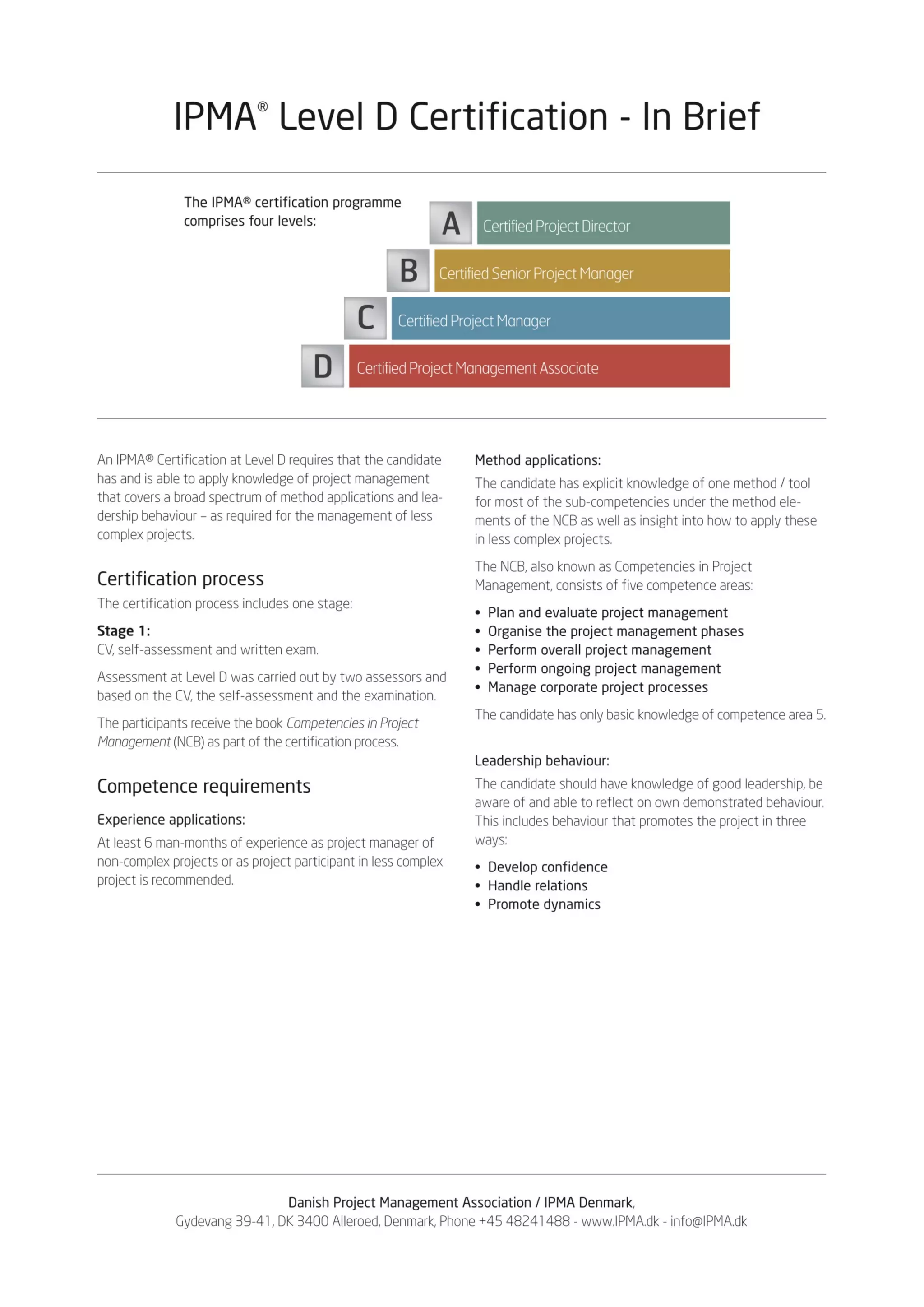 2015-IPMA Certificat - UK | PDF