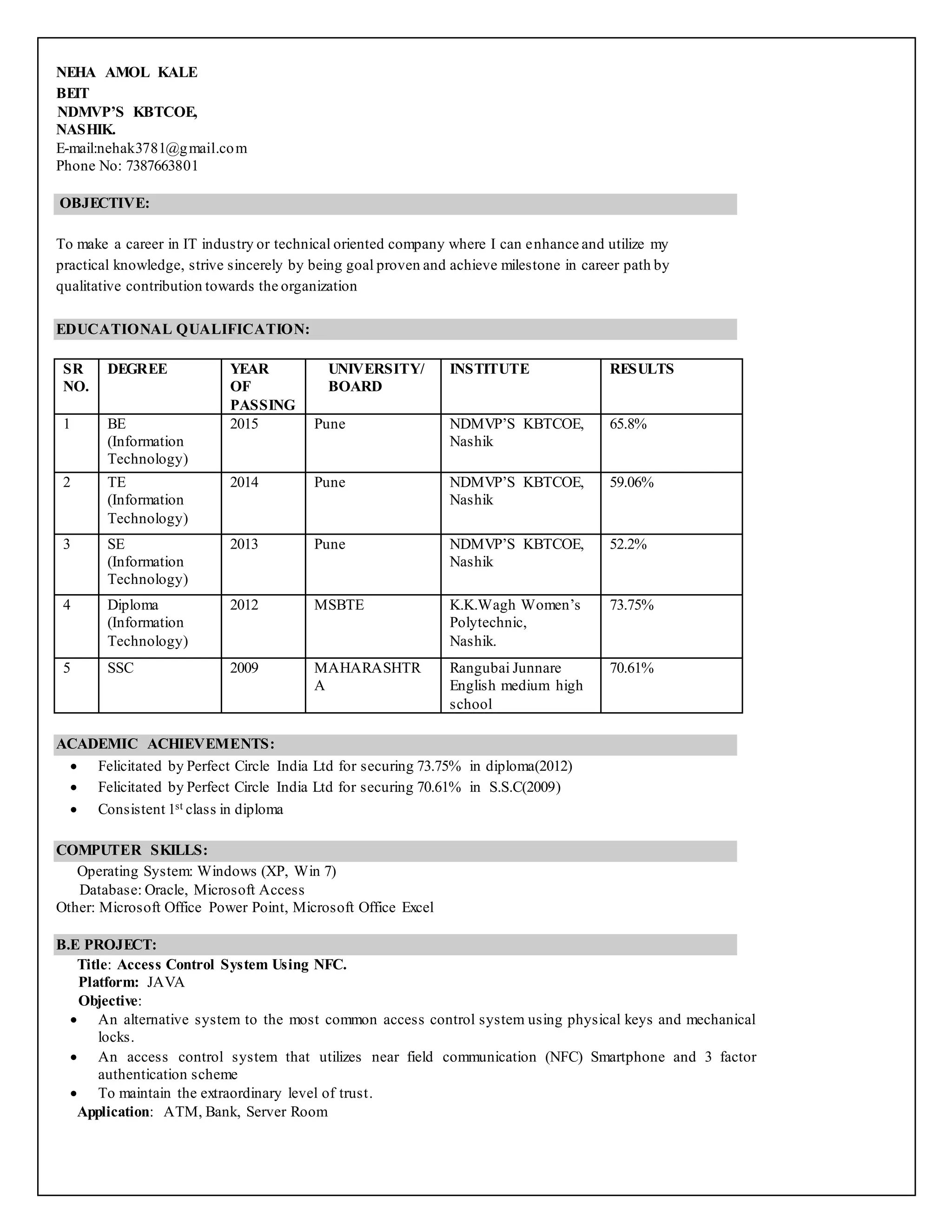 neha resume | PDF