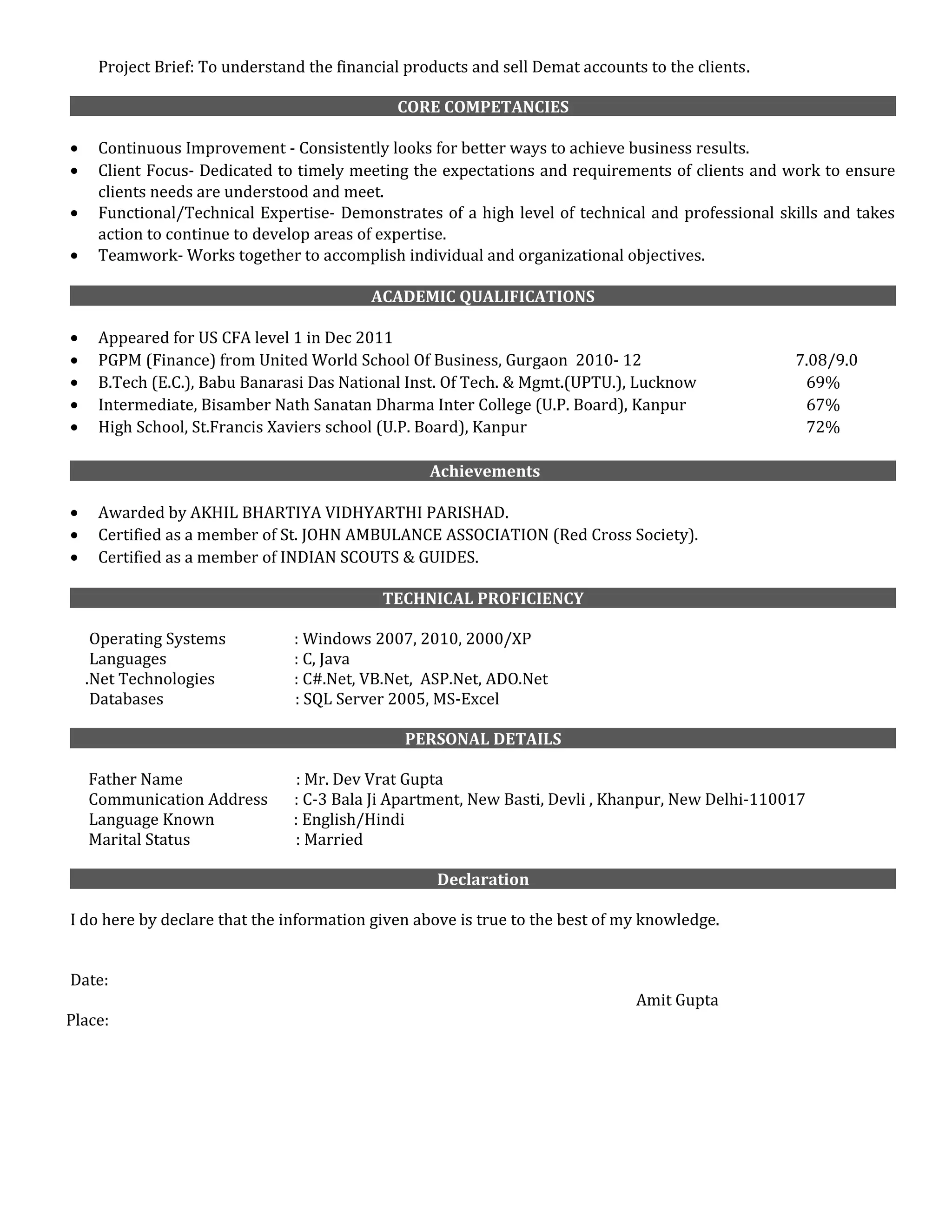 Amit Resume(Naukri) | DOC