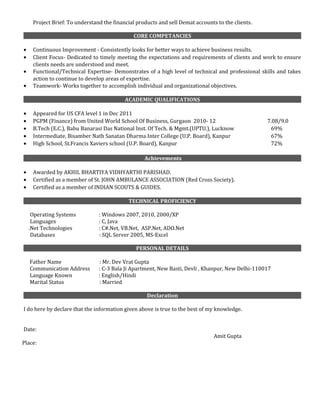 Amit Resume(Naukri) | DOC | Databases | Computer Software and Applications