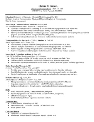 Resume - Shane Johnson | DOCX