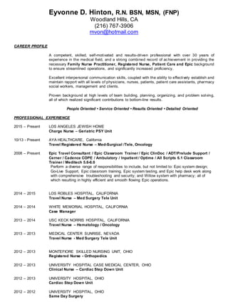 Eyvonne Hinton Resume ej | DOCX | Healthcare Industry | Industries