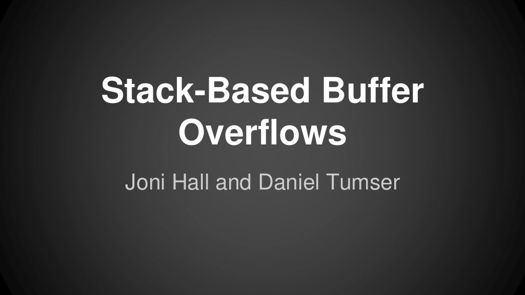 Stack-Based Buffer Overflows