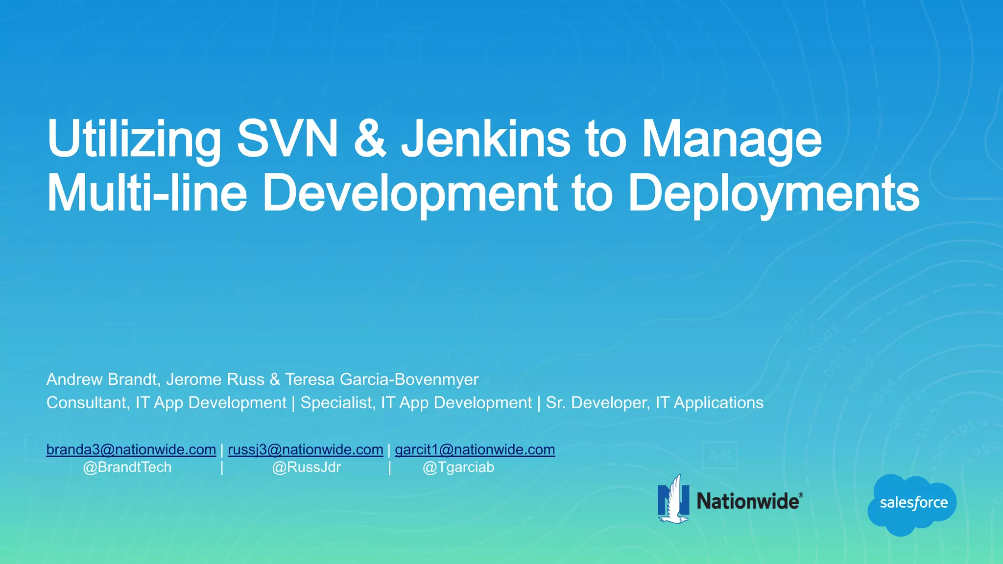 Utilizing SVN Jenkins to Manage Multi-line Development to Deployments | PPT