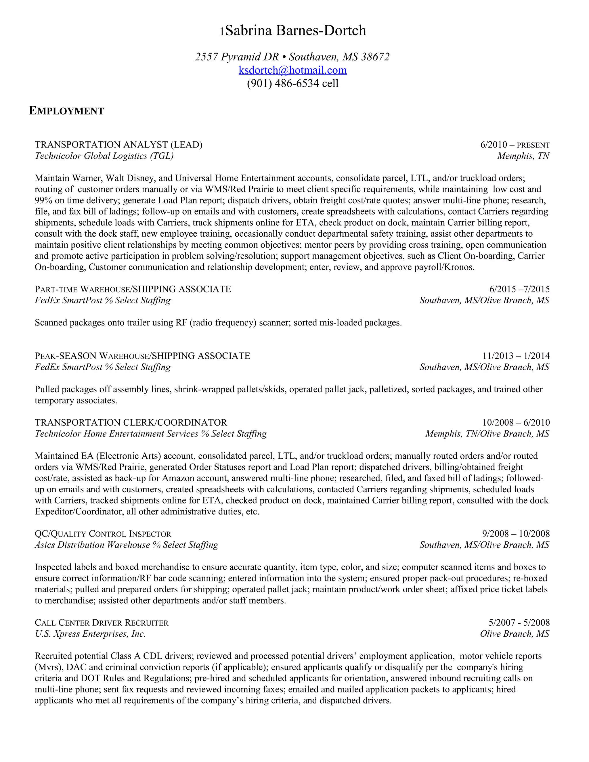 Sabrina Experience_and_Professionalism2! | DOC