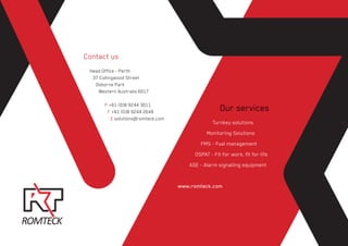 Romteck Australia Capability Statement | PPT