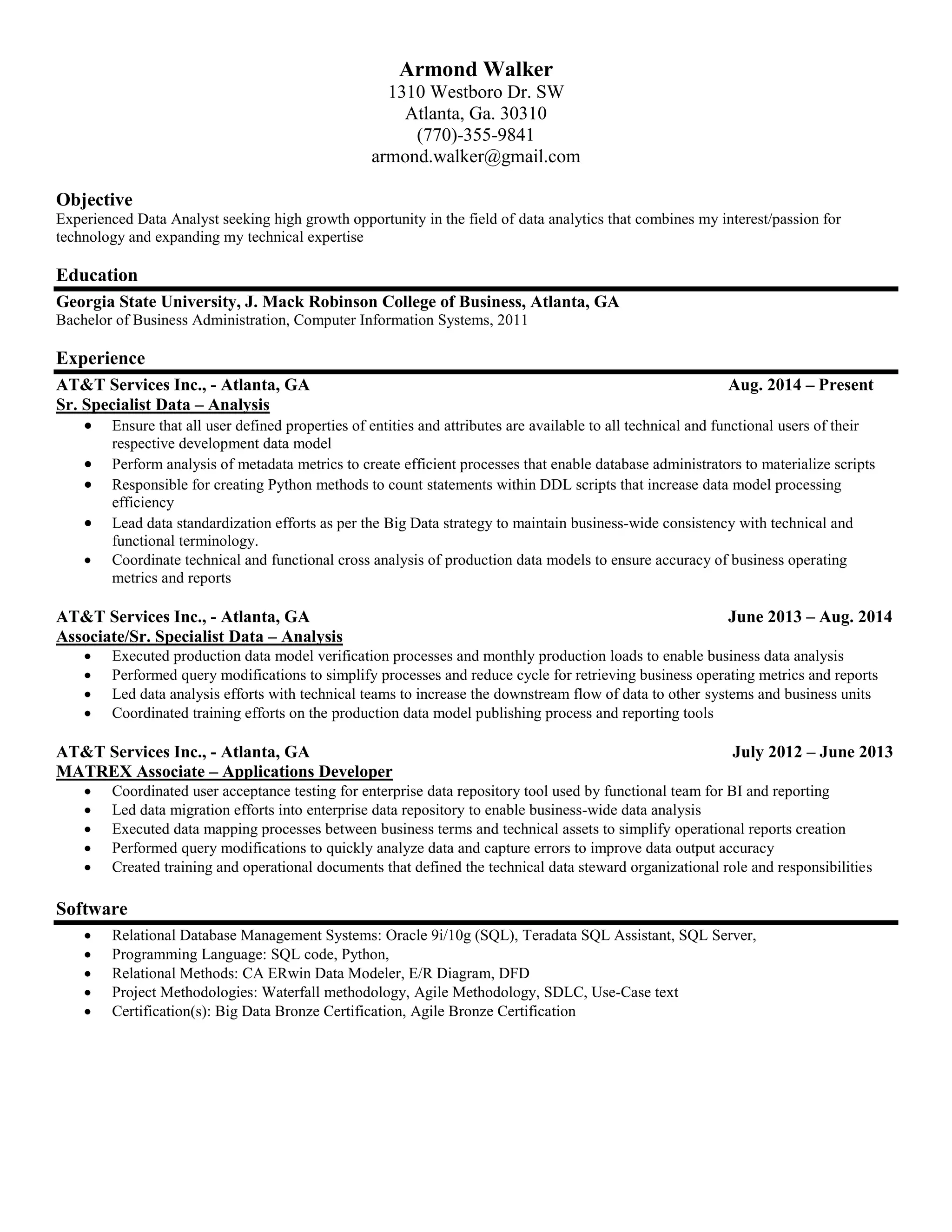 Armond Walker_resume | PDF
