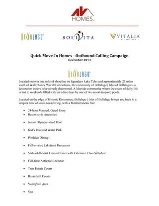 AV Homes Florida Region Community Fact Sheet | DOC