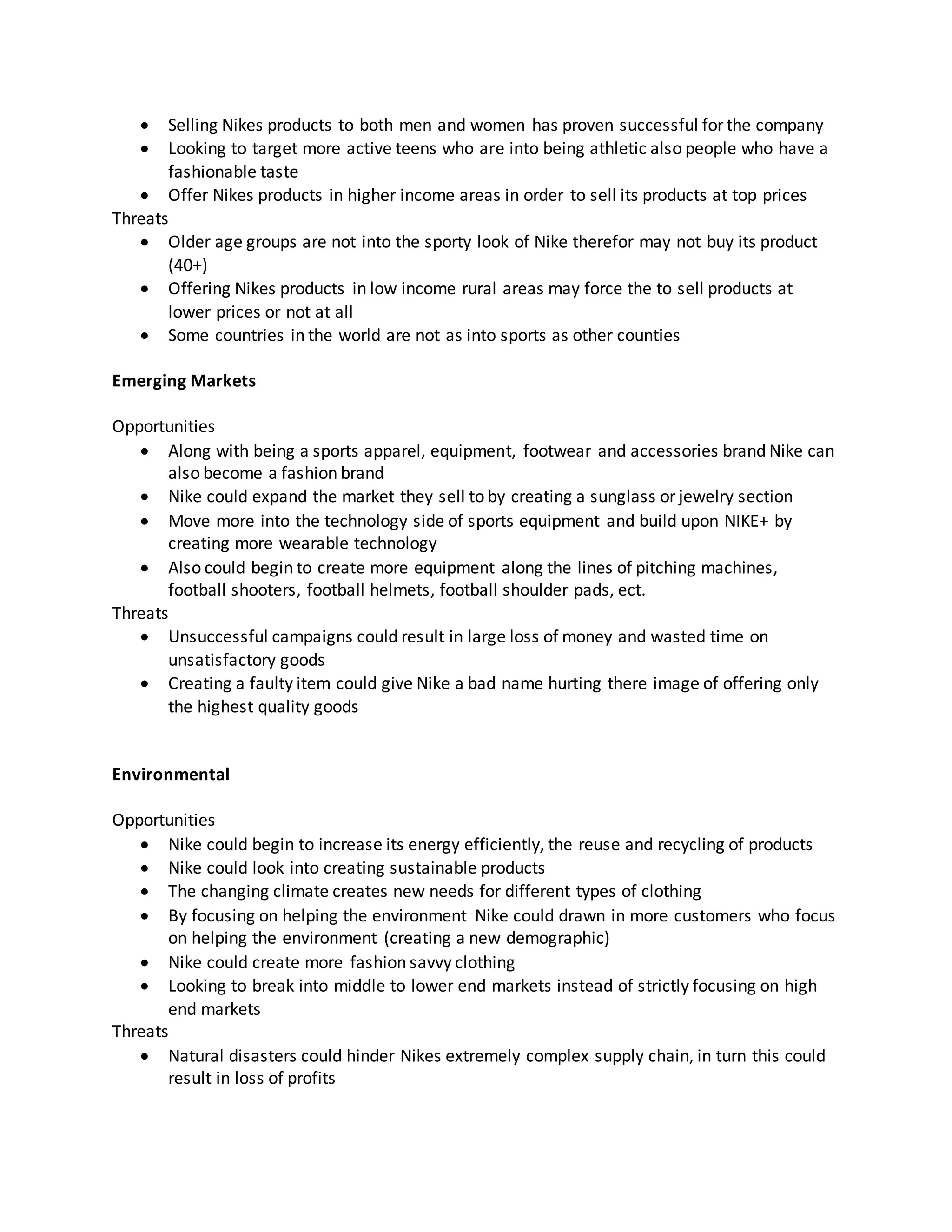 Nike Strategic Case Analysis | DOCX