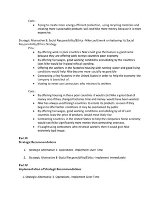 Nike Strategic Case Analysis | DOCX