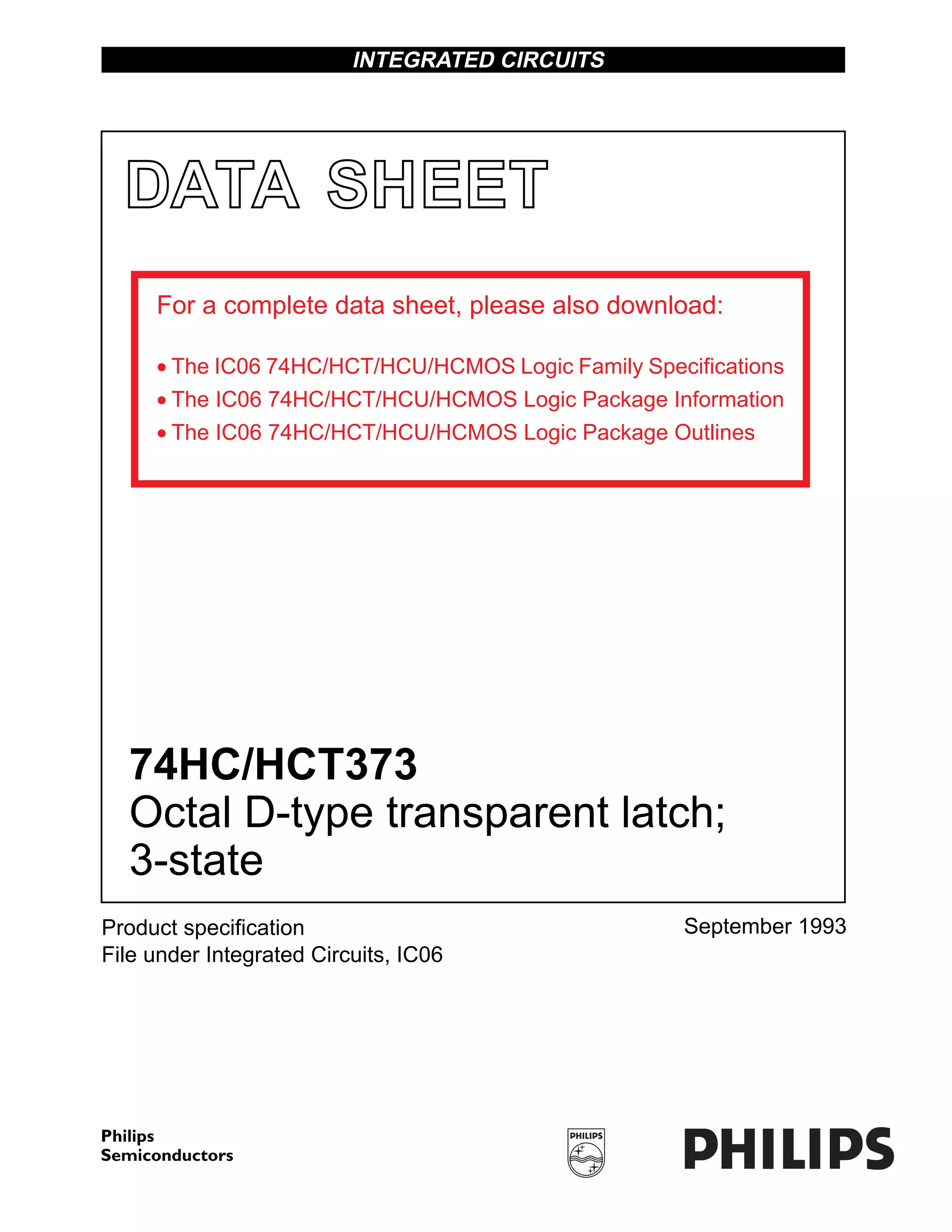 74hc373 data sheet | PDF