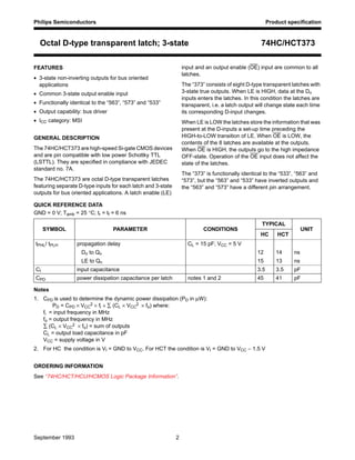 74hc373 data sheet | PDF