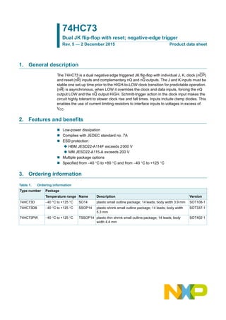 74hc73 ci-flip-flop-jk-datasheet | PDF | Computer Peripherals | Computing